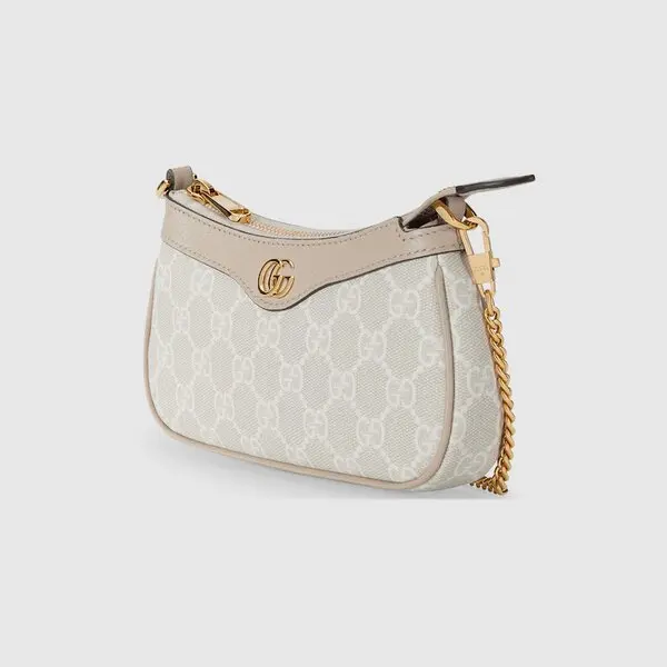 Gucci Ophidia Mini Bag In Gg Supreme Canvas - White