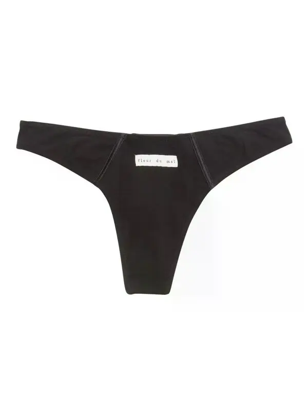Fleur Du Mal Logo-detail Thong - Black