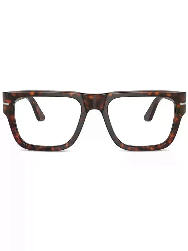 Persol Tortoiseshell Square Frame Eyeglasses - Brown