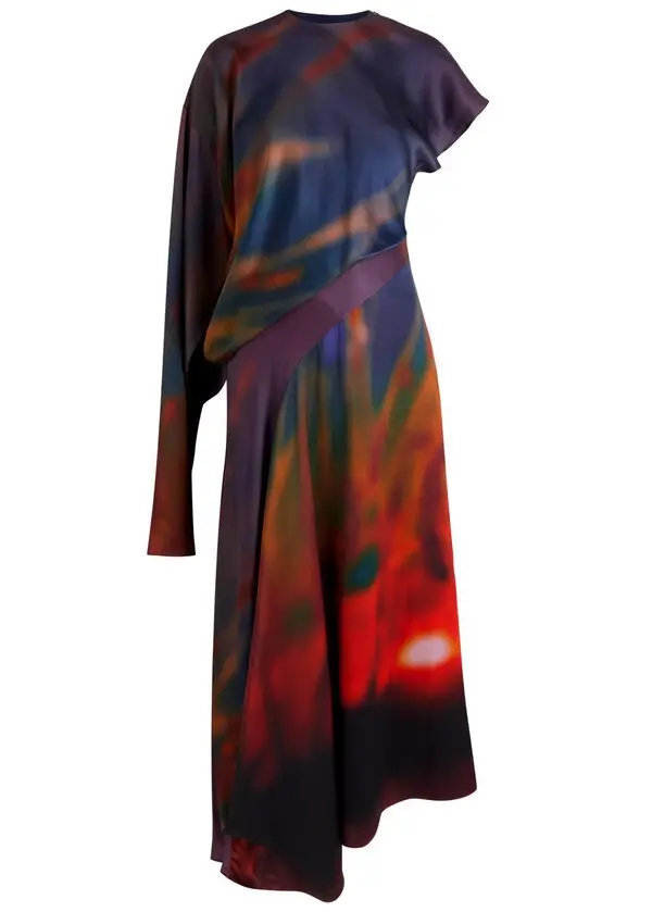 ROKSANDA Alia Draped Silk-satin Midi Dress