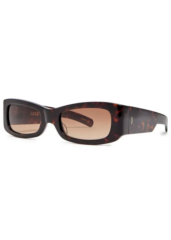 FLATLIST Kareem Rectangle-frame Sunglasses - Brown Dark