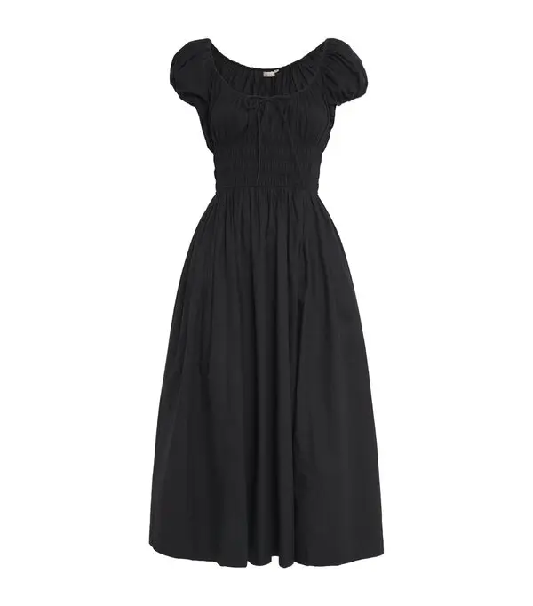 DÔEN Organic Cotton Quinn Midi Dress - Black