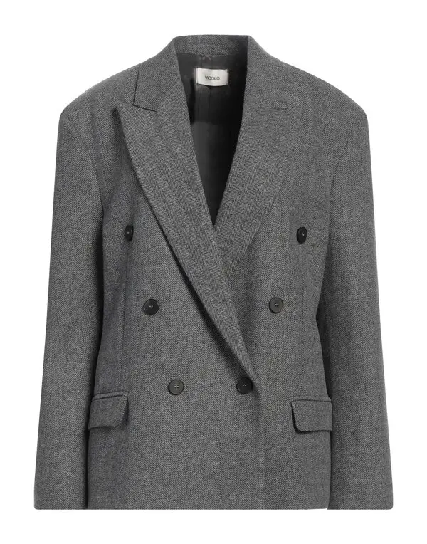 VICOLO Double-breasted Flannel Blazer