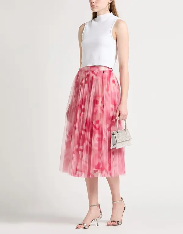Elisabetta Franchi Midi Pleated Tulle Skirt