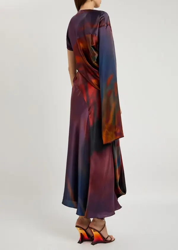 ROKSANDA Alia Draped Silk-satin Midi Dress