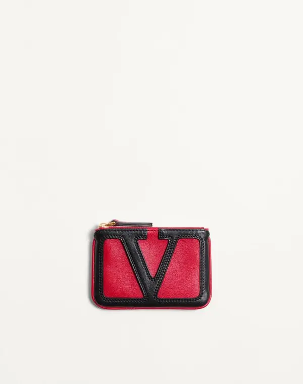Valentino Garavani Viva Superstar Nappa Key Ring - Red/black