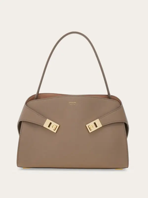 FERRAGAMO Hug Soft Shoulder Bag - Beige