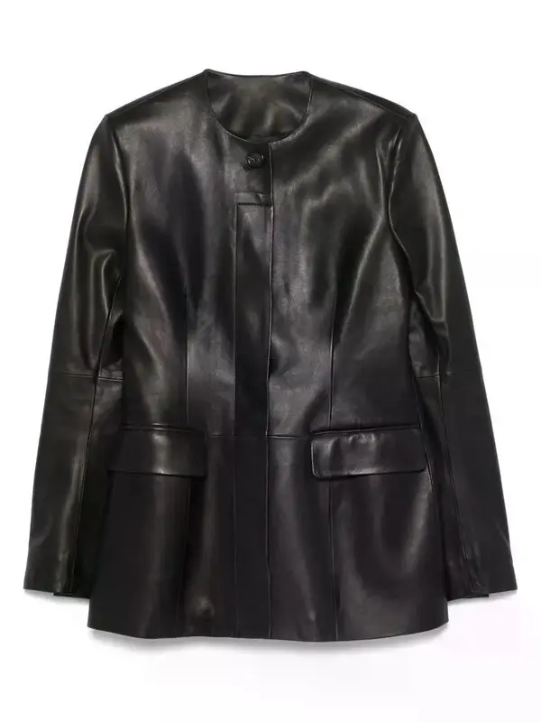 TOTEME Collarless Leather Jacket