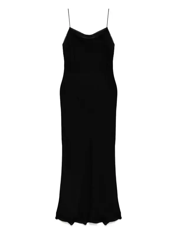 TOTEME Satin Slip Maxi Dress - Black
