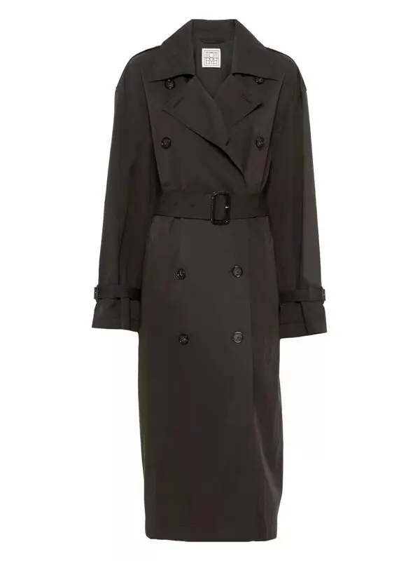 TOTEME Double Breasted Trench Coat - Black