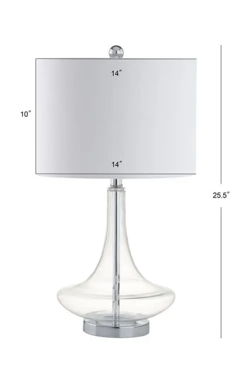 JONATHAN Y Cecile 25.5" Glass Teardrop Led Table Lamp - Clear