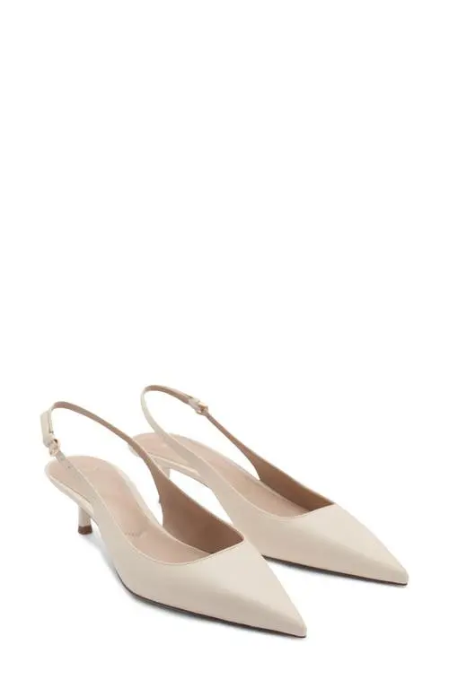 Mango Pointed Kitten Heel Slingback Pumps