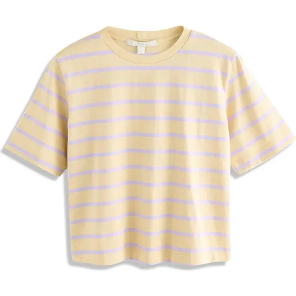 NEXT Striped Boxy Cotton T-shirt - Purple