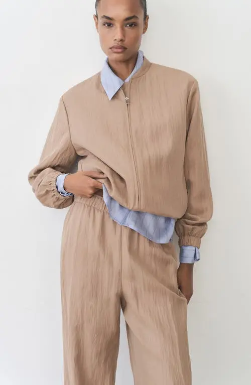 Mango Straight Leg Textured Pants