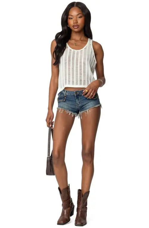 EDIKTED Keziah Ladder Stitch Tank