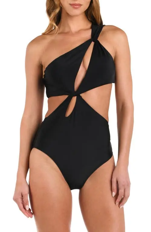 L'Agence Camilla Cutout One-shoulder One-piece Swimsuit - Black
