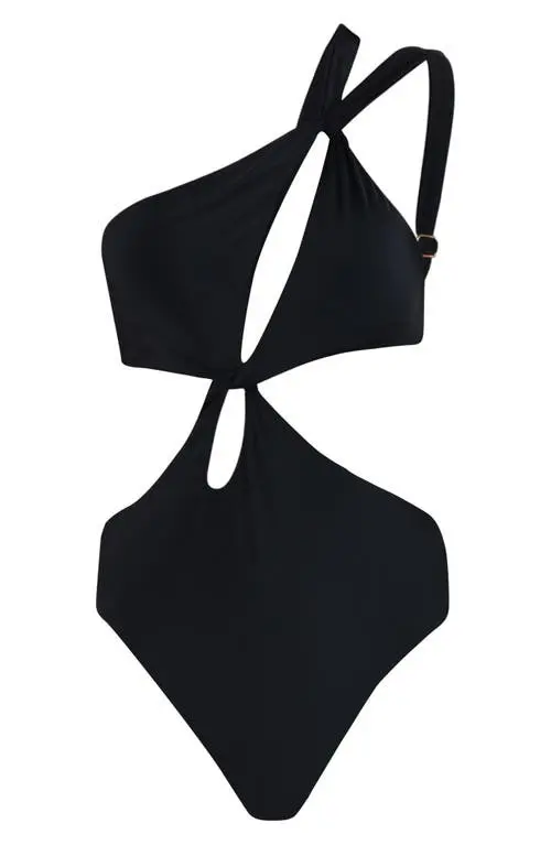L'Agence Camilla Cutout One-shoulder One-piece Swimsuit