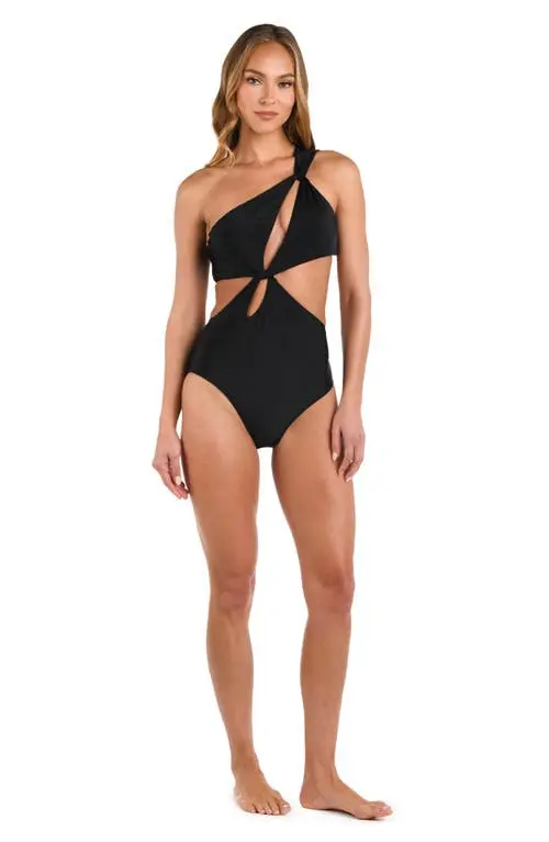 L'Agence Camilla Cutout One-shoulder One-piece Swimsuit