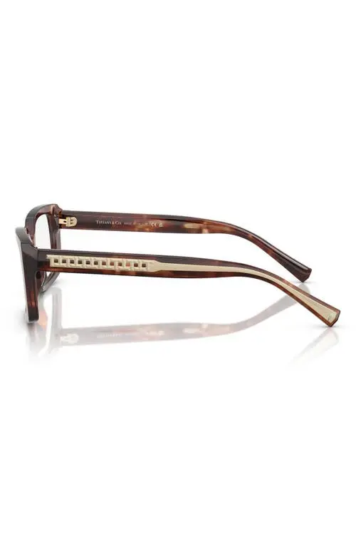 Tiffany & Co. Rectangular Optical Glasses - Spotted Brown/demo Lens