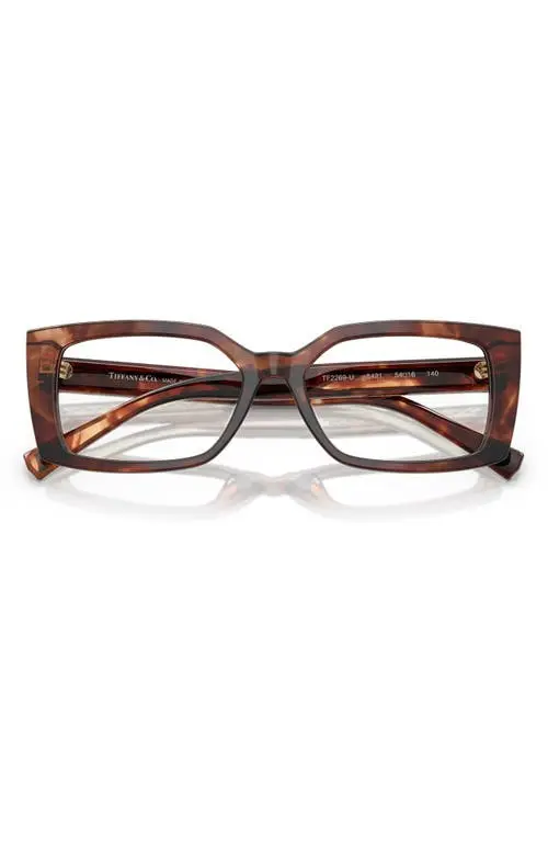 Tiffany & Co. Rectangular Optical Glasses - Spotted Brown/demo Lens