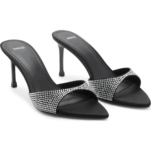 Mango Rhinestone Stiletto Sandals