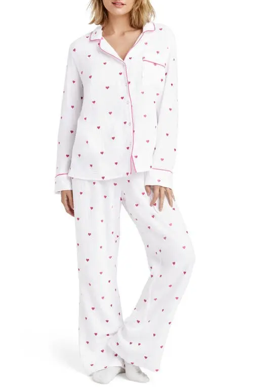 Splendid Lottie Love Cotton Gauze Pajamas - Pink Hearts