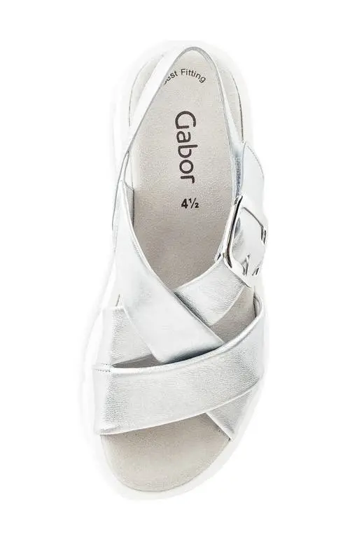 Gabor Crossover Slingback Wedge Sandal