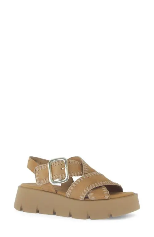 Gabor Crossover Slingback Wedge Sandal - Walnut