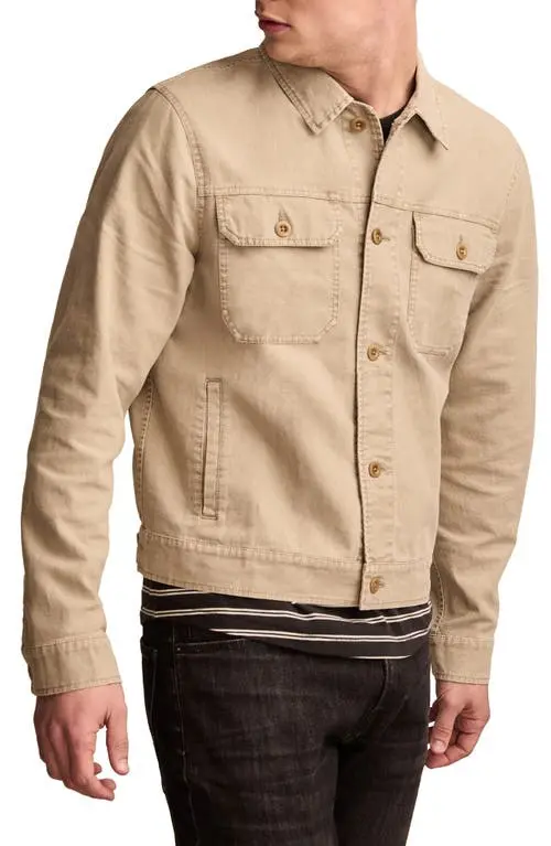 Lucky Brand Linen And Cotton Trucker Jacket - Pelican
