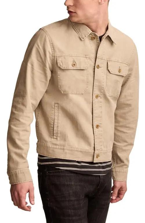 Lucky Brand Linen And Cotton Trucker Jacket - Pelican