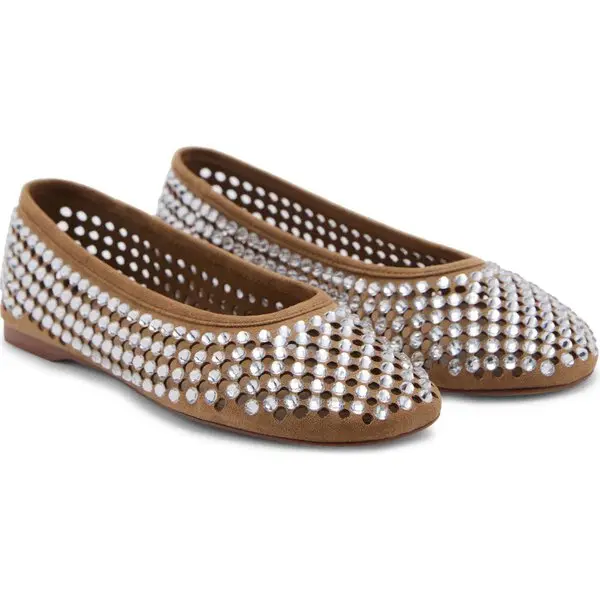 Mango Embellished Perforated Ballet Flat