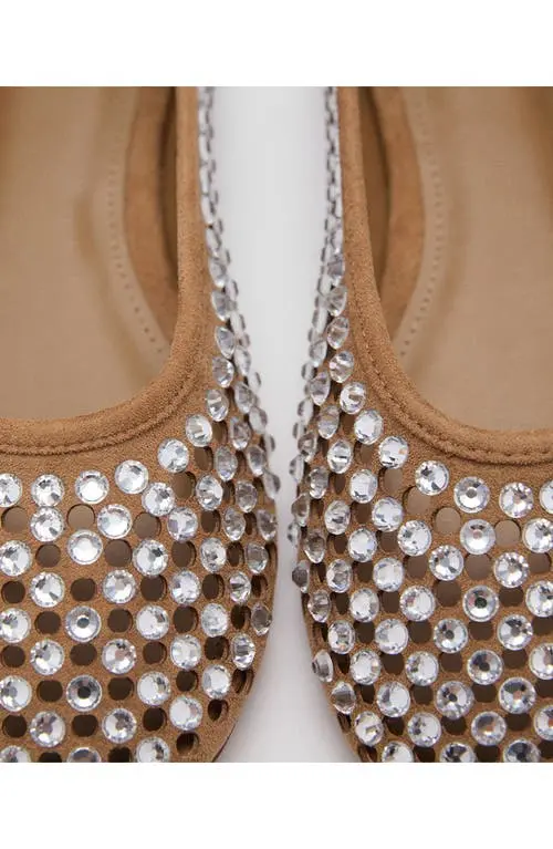 Mango Embellished Perforated Ballet Flat
