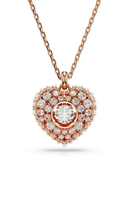 SWAROVSKI Idyllia Crystal Heart Pendant Necklace - Rose Gold