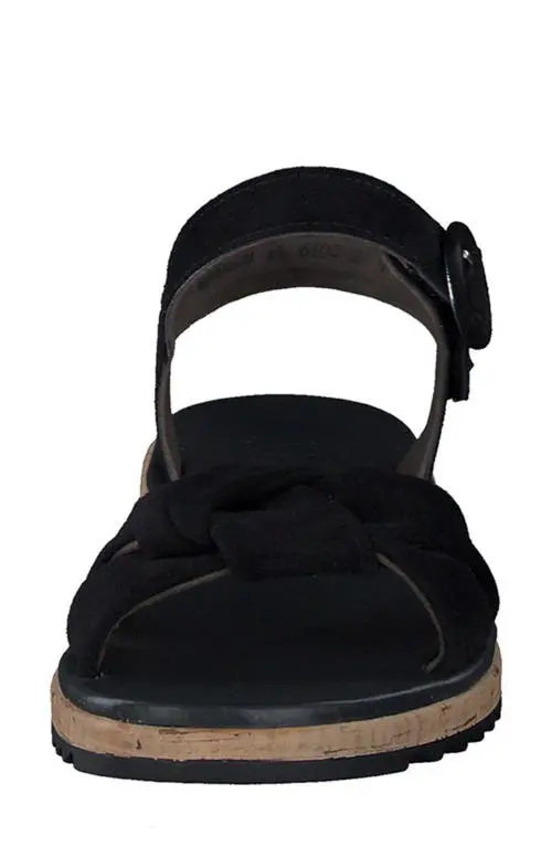 Paul Green Trento Ankle Strap Platform Sandal - Black Suede