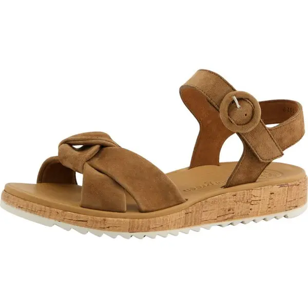 Paul Green Trento Ankle Strap Platform Sandal - Nut Suede