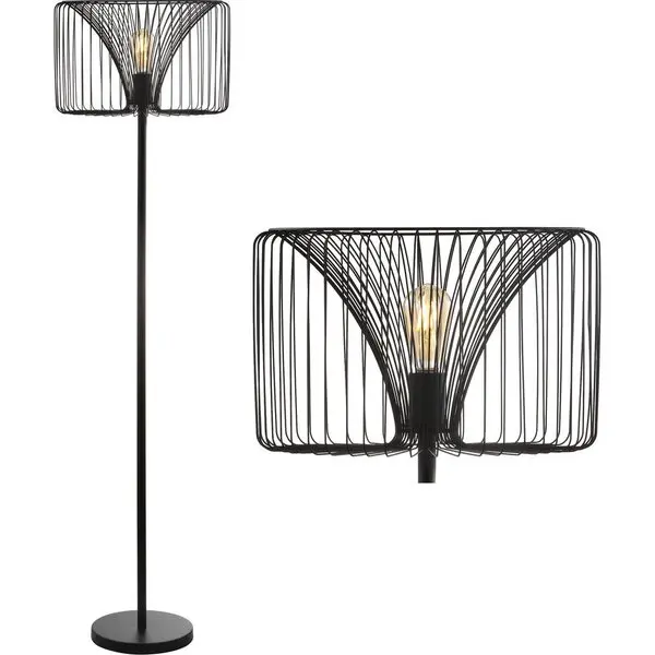 JONATHAN Y Gridley 61" Metal Led Floor Lamp - Black