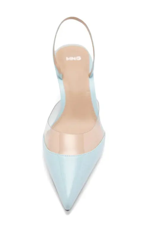 Mango Vinyl Panel Pumps - Blue
