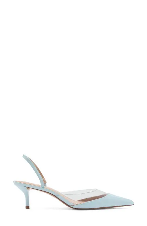Mango Vinyl Panel Pumps - Blue