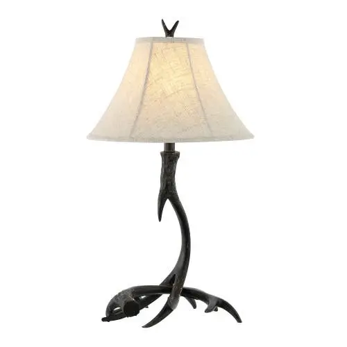 JONATHAN Y Antler 27.5" Rustic Resin Led Table Lamp - Black