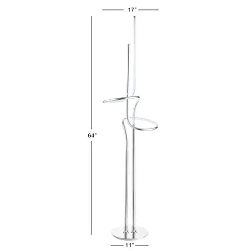 JONATHAN Y Sketch 64" Minimalist Dimmable Metal Integrated Led Floor Lamp