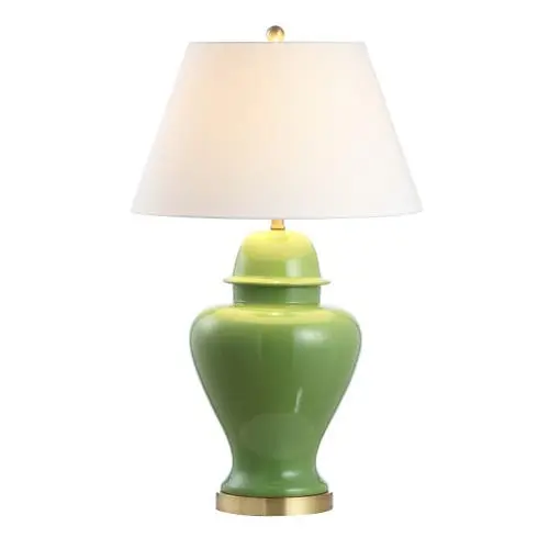 JONATHAN Y Sagwa 33" Ceramic/iron Modern Classic Led Table Lamp - Green