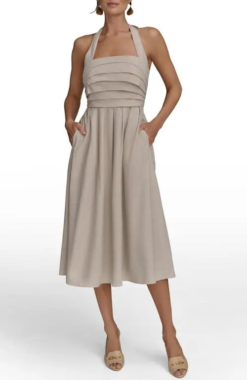 Donna Karan New York Pleated Halter Sundress In Natural - 40% Off |  Editorialist