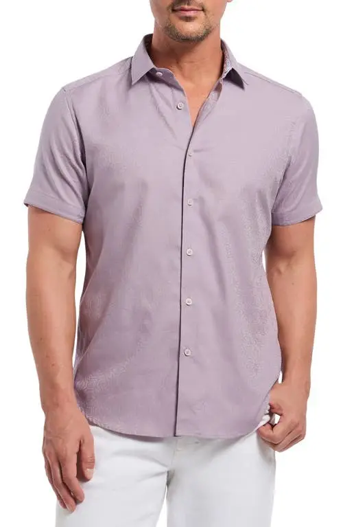 Robert Graham Odyssey Short Sleeve Woven Button-up Shirt - Lilac