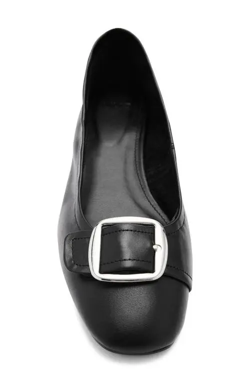 Mango Buckle Leather Pumps