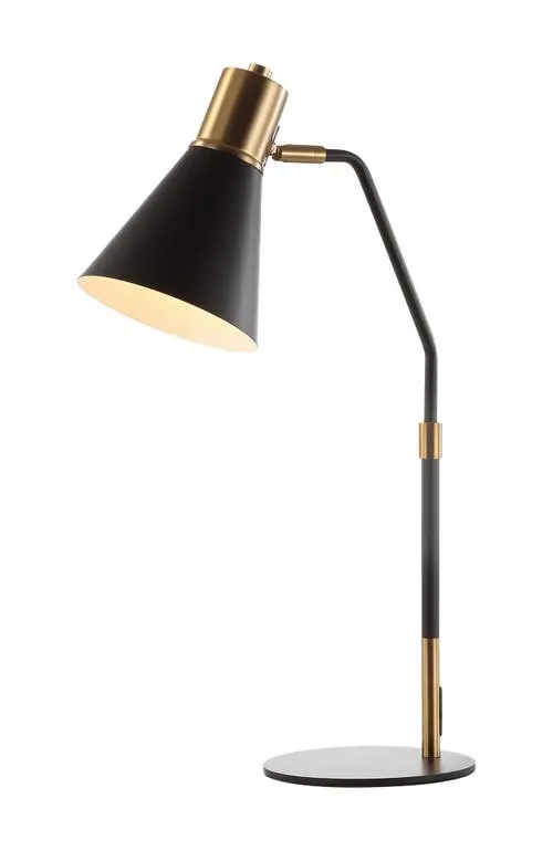 JONATHAN Y Apollo 22.5" Metal Led Task Lamp - Black/brass Gold