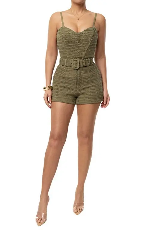 JLUXLABEL Kelsie Belted Textured Shorts