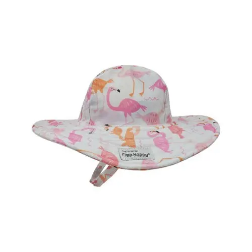 FLAP HAPPY Upf 50+ Summer Splash Swim Hat - Flamingo Love
