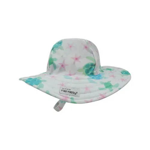 FLAP HAPPY Upf 50+ Summer Splash Swim Hat - Starry Sea Turtle