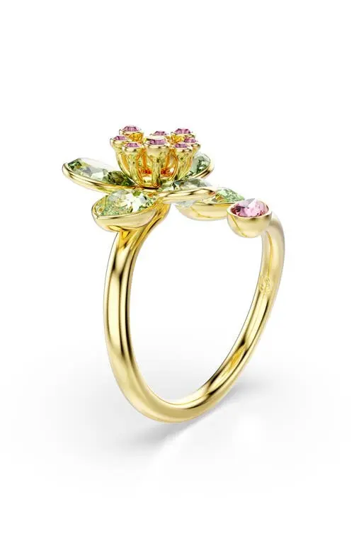 SWAROVSKI Idyllia Crystal Flower Bypass Ring - Green