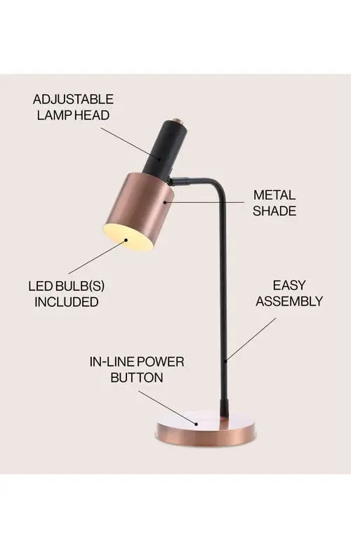 JONATHAN Y Brady 22" Metal Led Task Table Lamp